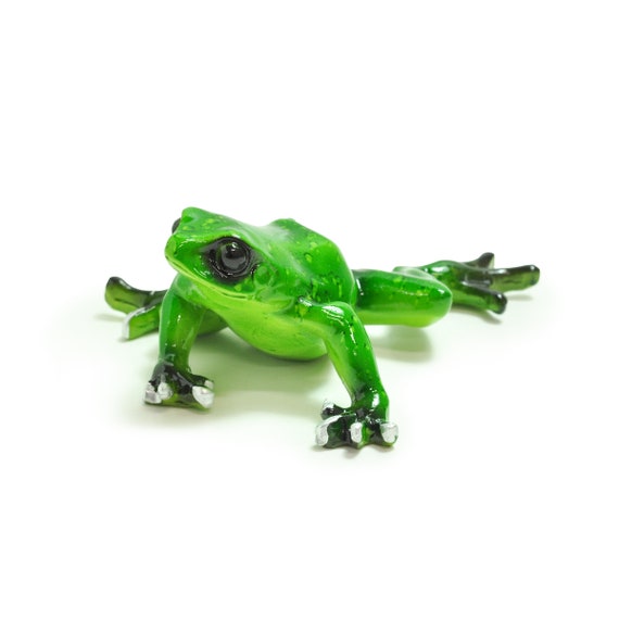 Small Green Frog Figurine Flexing Push-up Workout Frog | Etsy