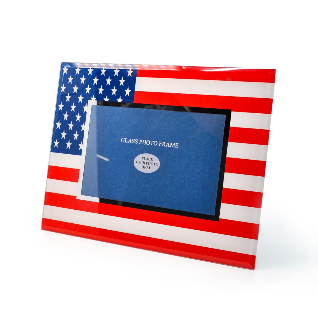 Glass American Flag Picture Frame - Patriotic Décor to Showcase Your ...