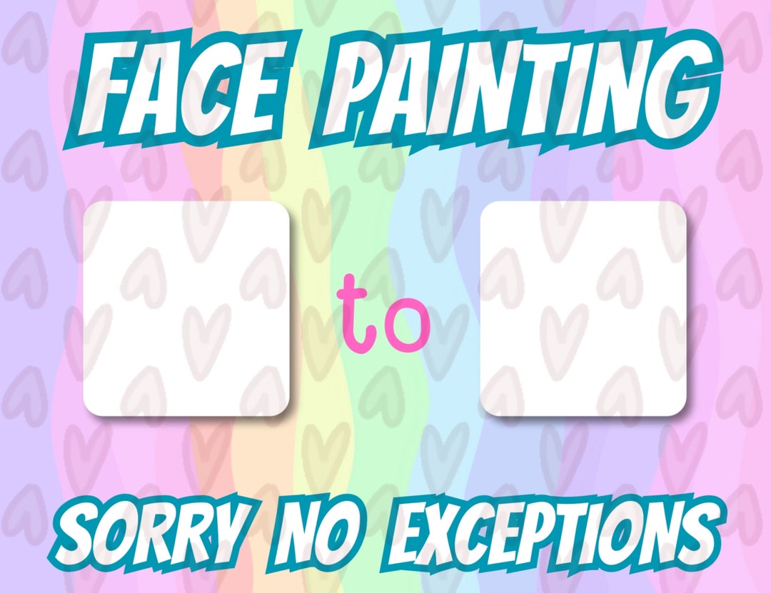 Pastel Rainbow Face Painting Signs for Your Event! - Etsy