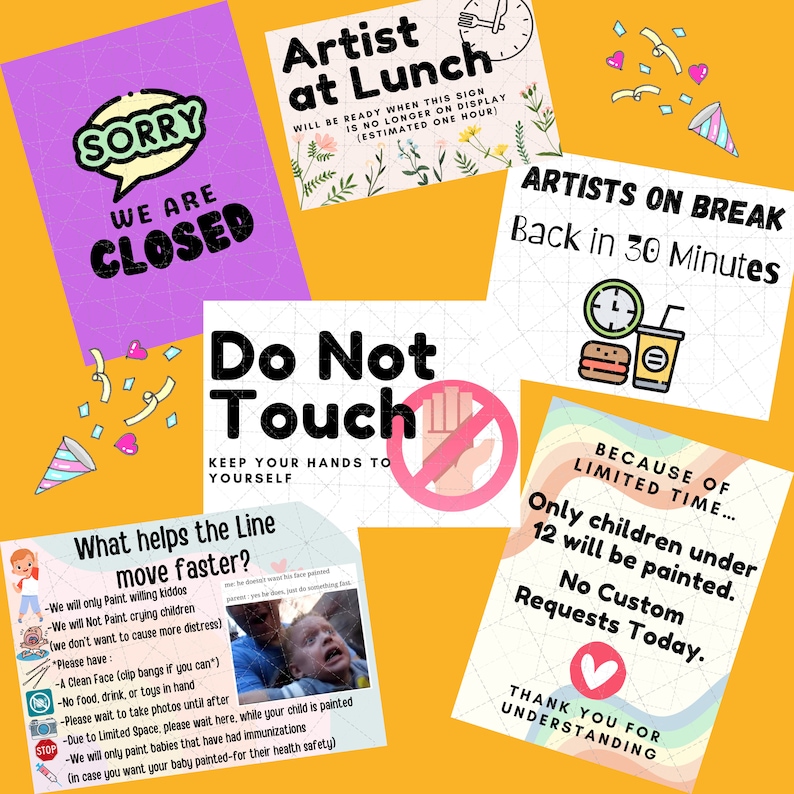 Downloadable Files to Print for Face Painting Booth - Etsy
