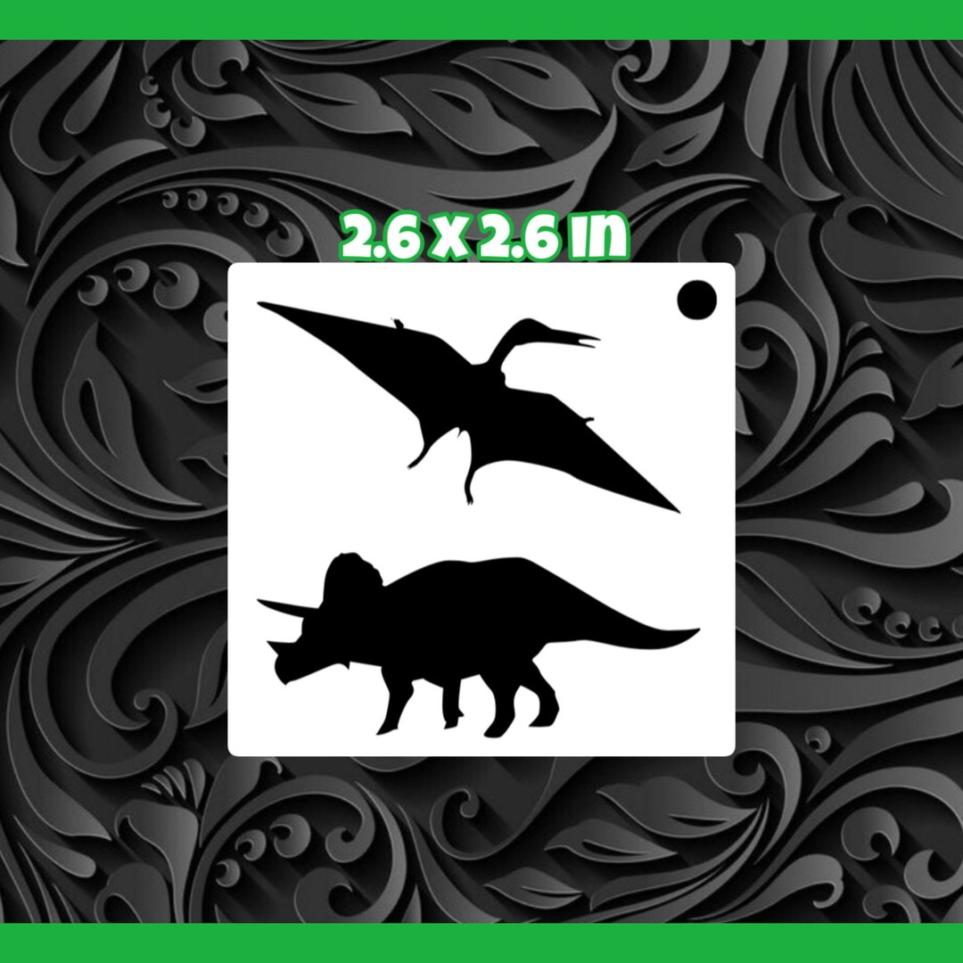 Tri - Dinosaur Face Painting Stencil - Etsy