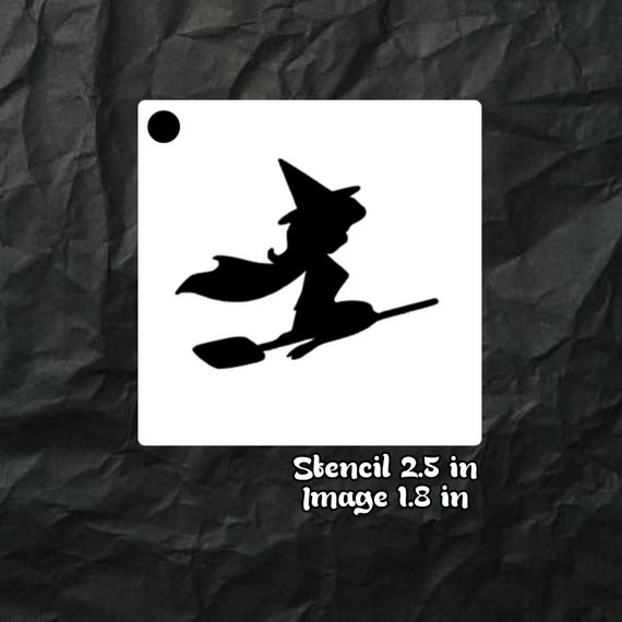 Flying Witch Face Painting Stencil - Etsy