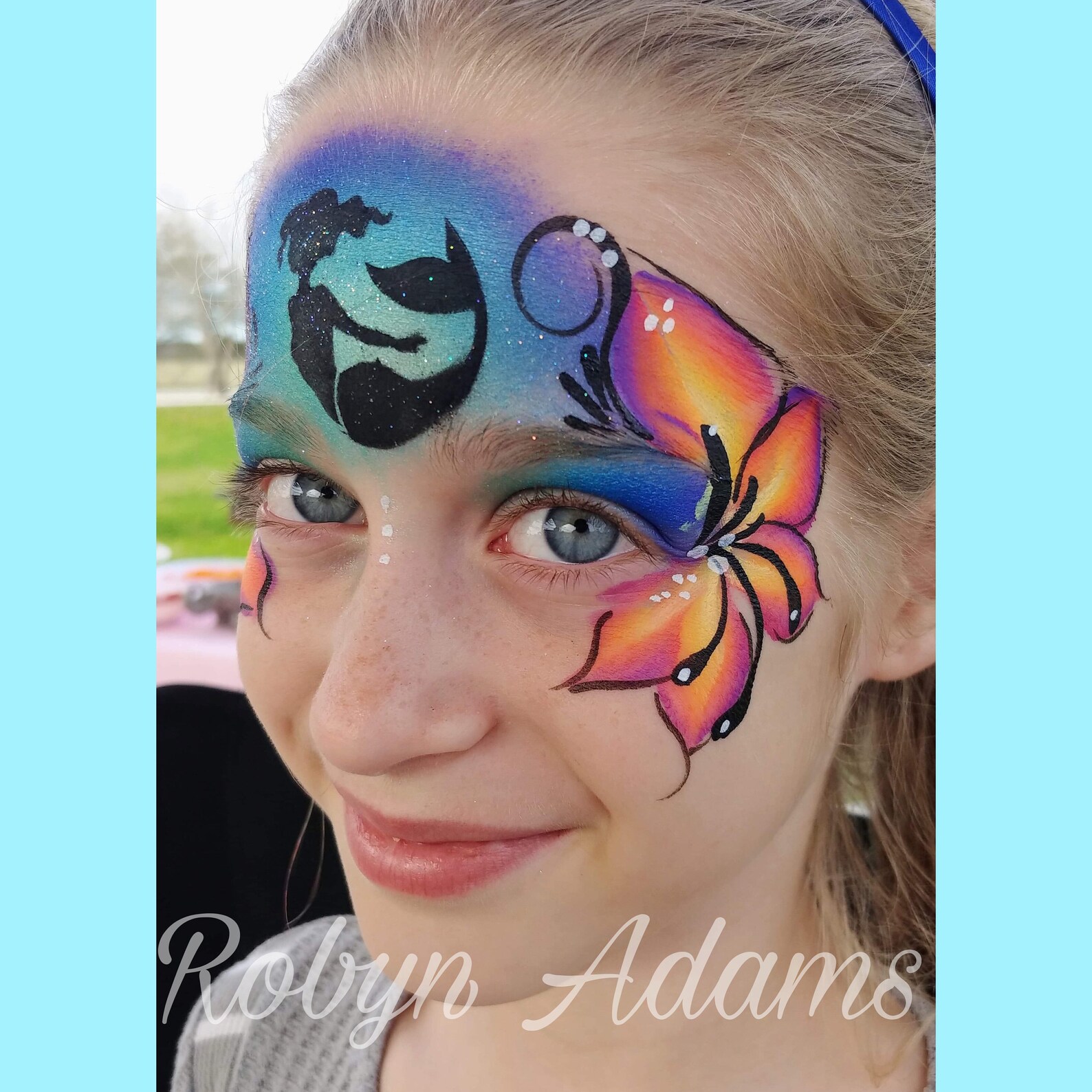 Mermaid Face Painting Stencil - Etsy UK