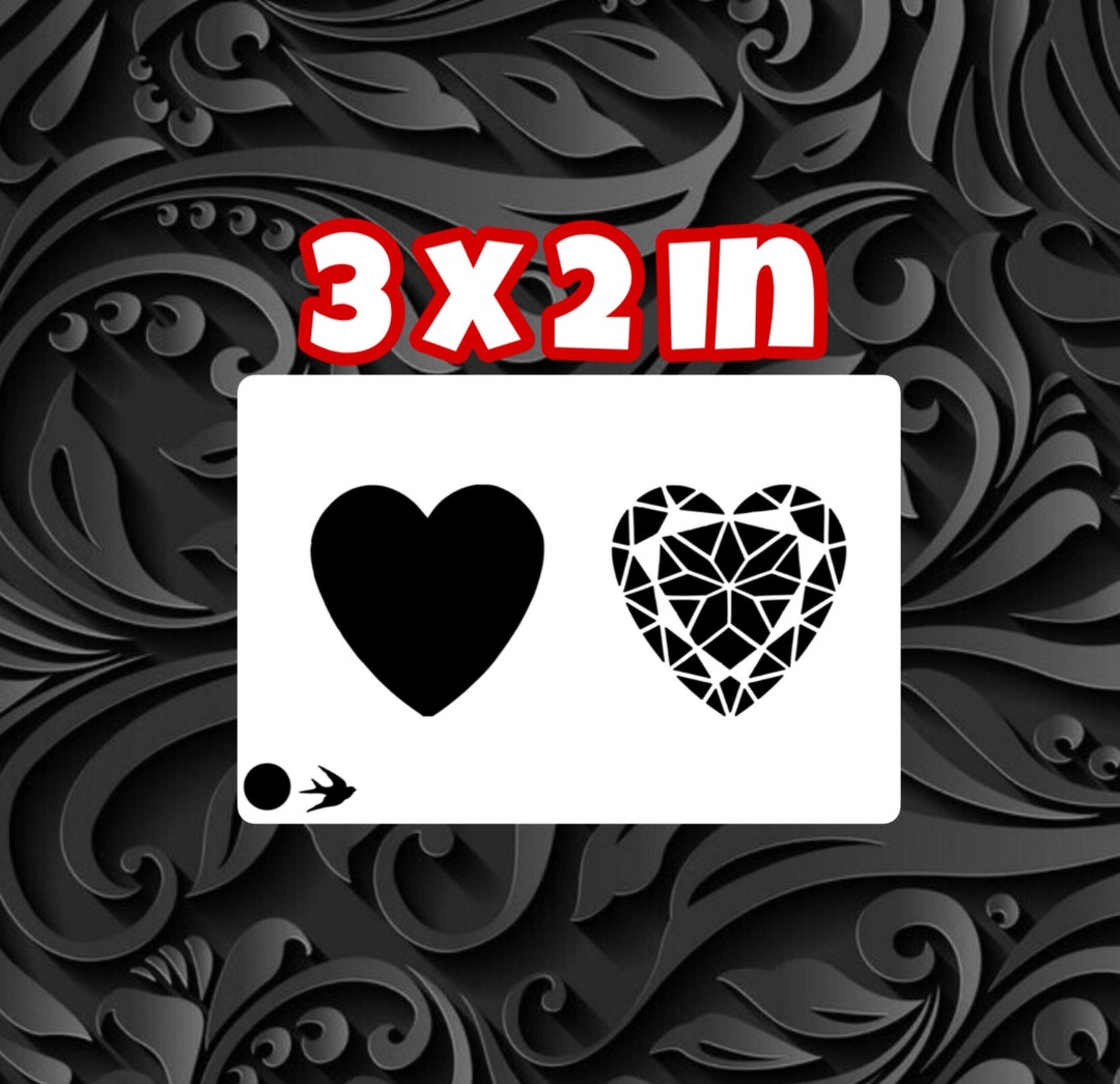 Heart and Diamond Gem Stencil - Etsy