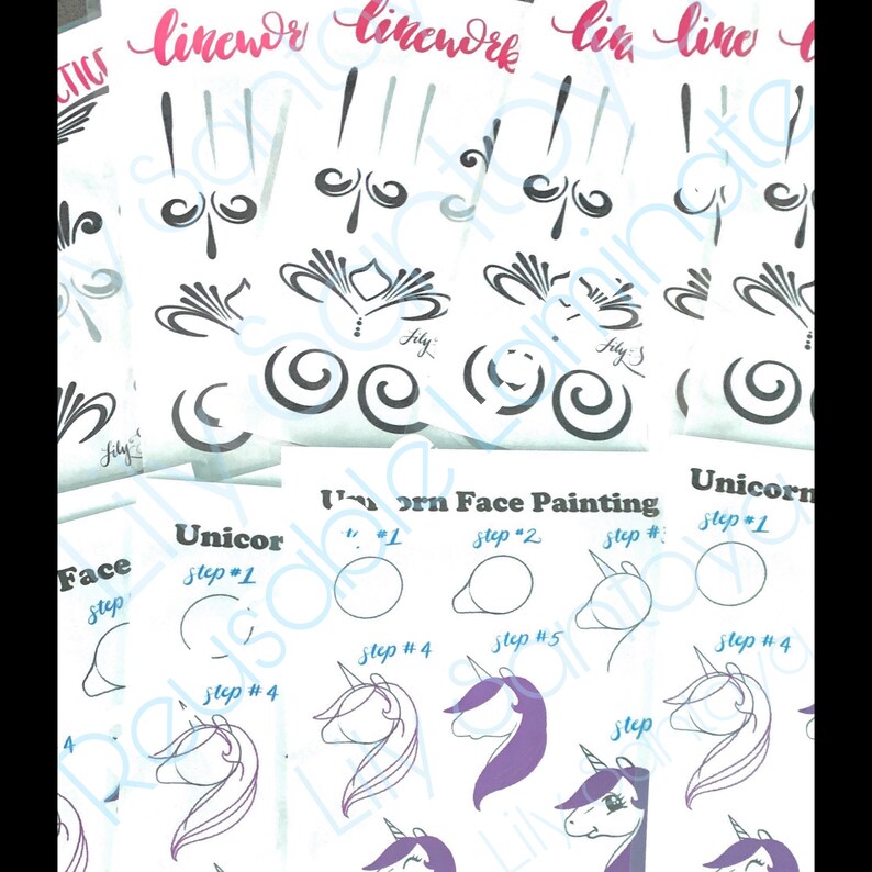Line work Training Sheet Face Painting | Etsy