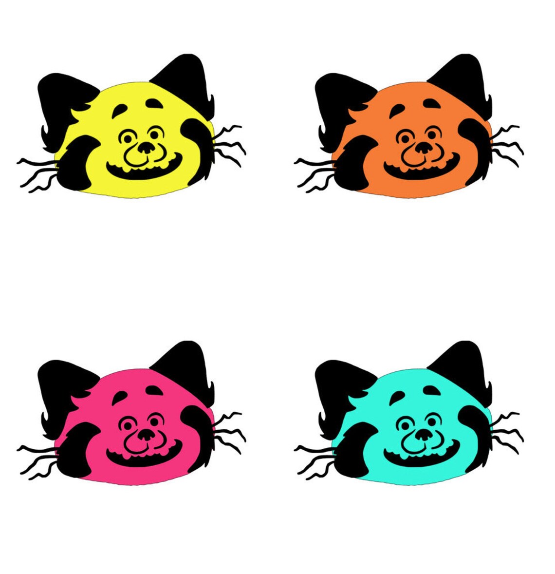 Red Panda Face Painting Stencil - Etsy