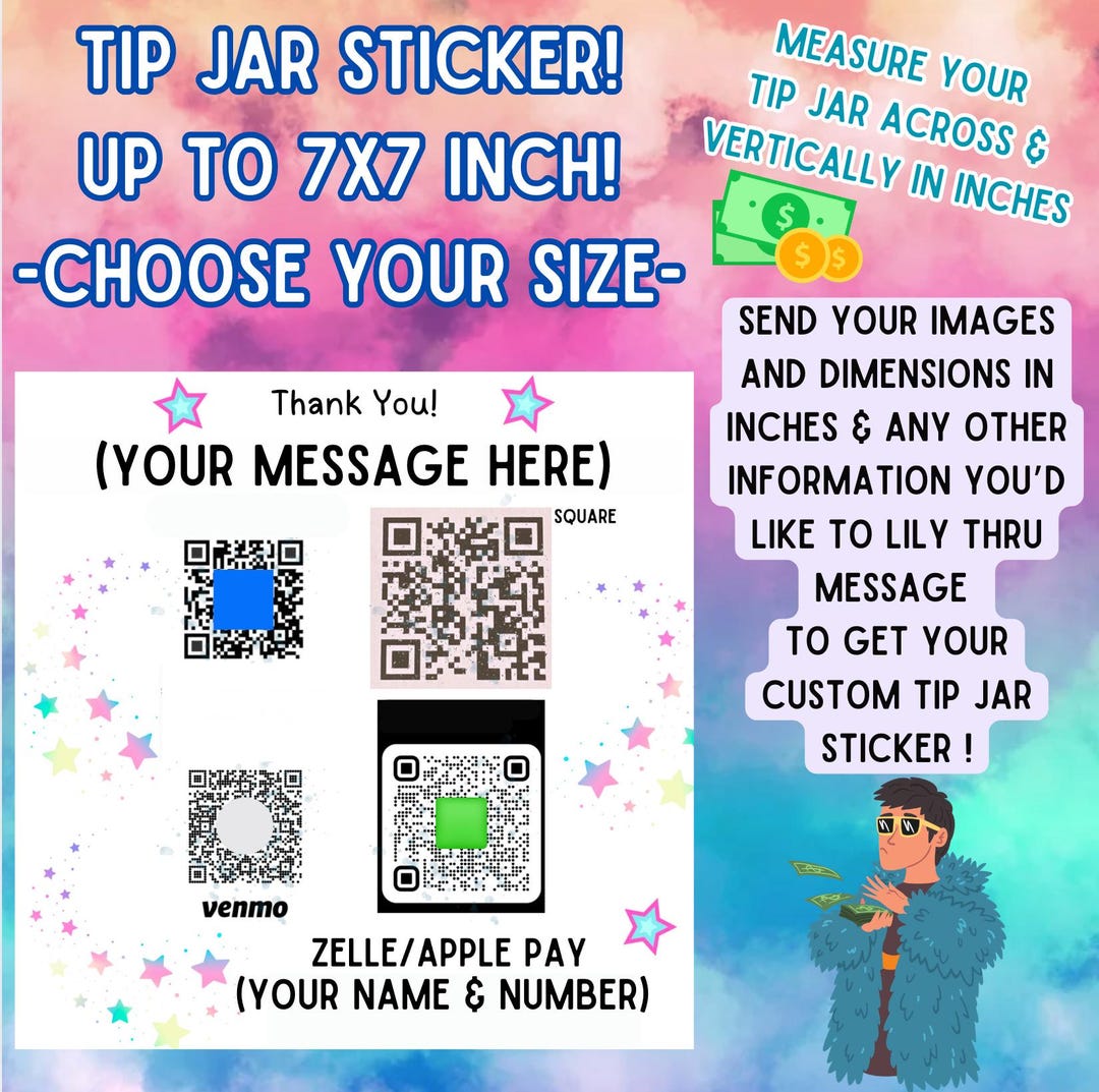Custom Tip Jar Sticker - Etsy