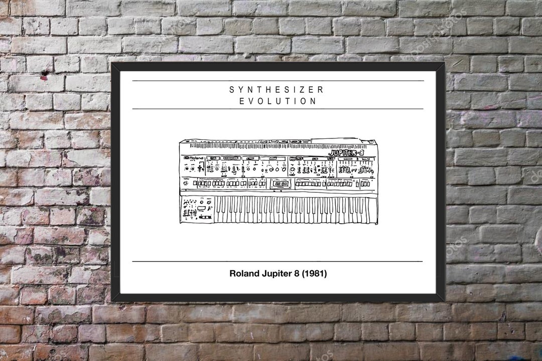 Roland Jupiter 8 Vintage Synthesizer Fine Art Print Synthesiser Poster ...