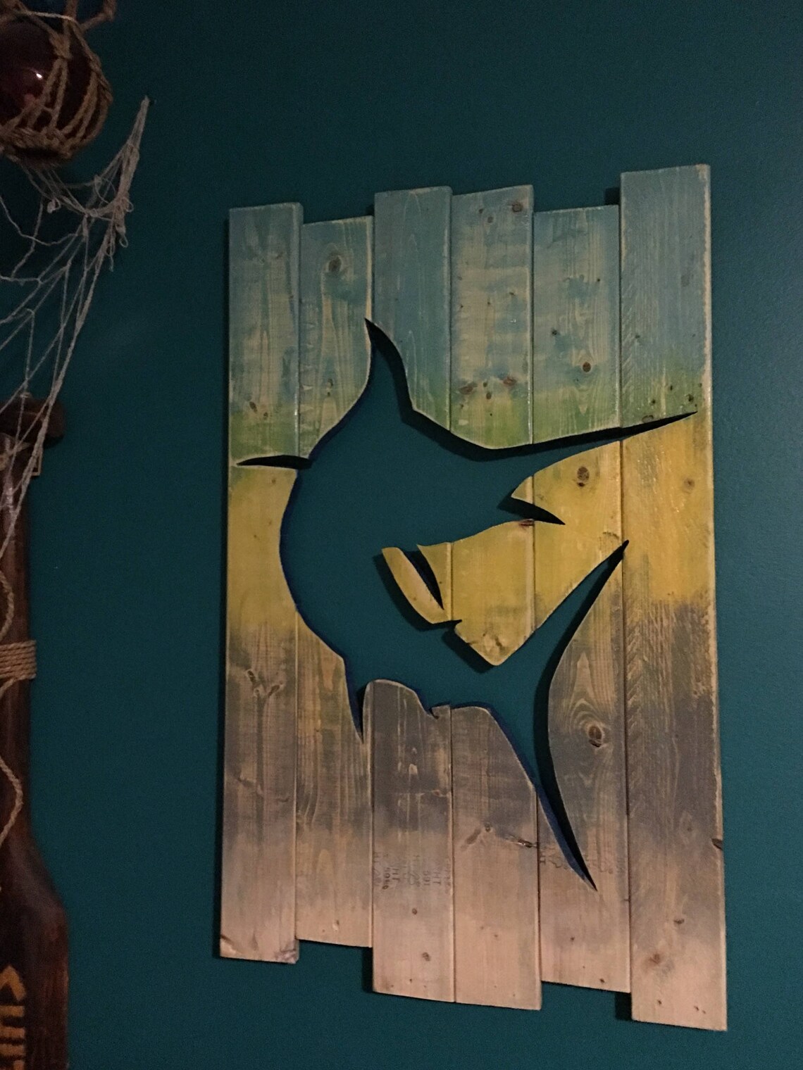 Marlin Pallet Wood Sign Reclaimed Wood Distressed Wood Marlin Sign ...