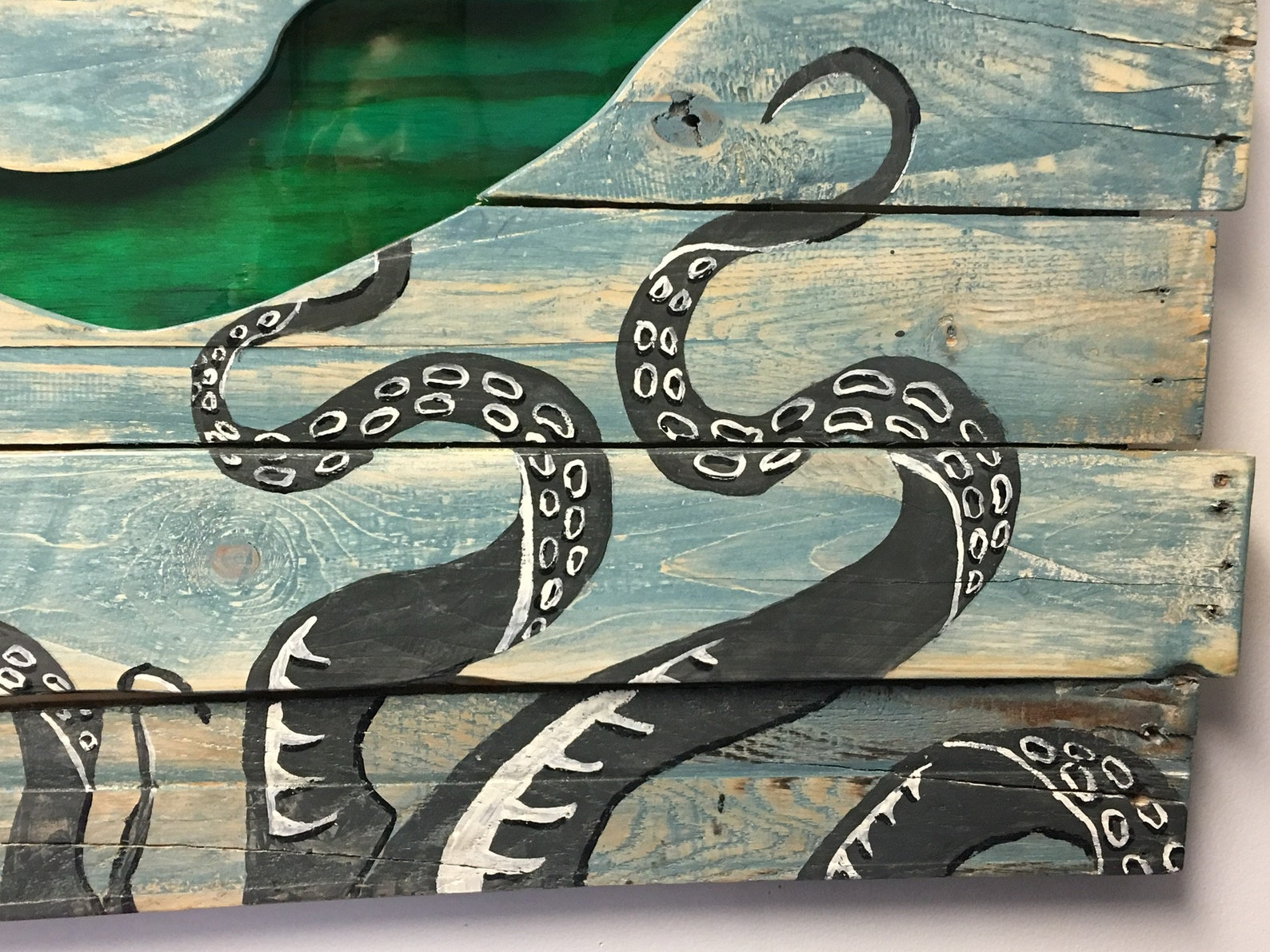 Reclaimed Wood Rustic Silhouette Mermaid Sign With Octopus Tentacles ...