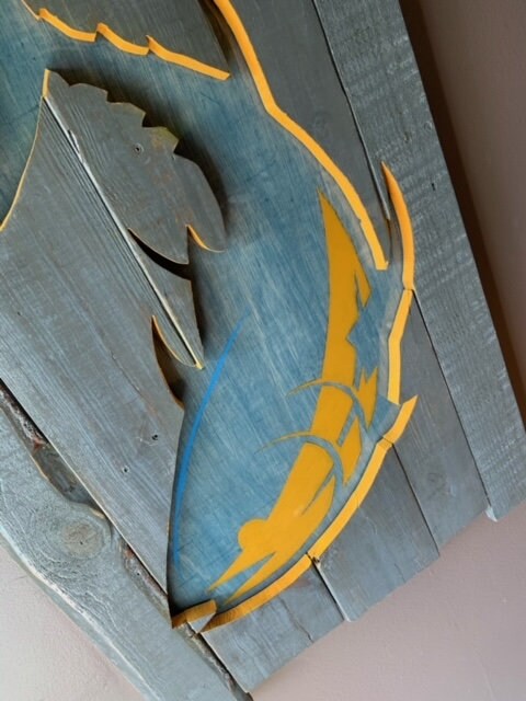 Pallet Wood Tuna Sign Distressed Wood Sign Fishing Sign Reclaimed Wood ...