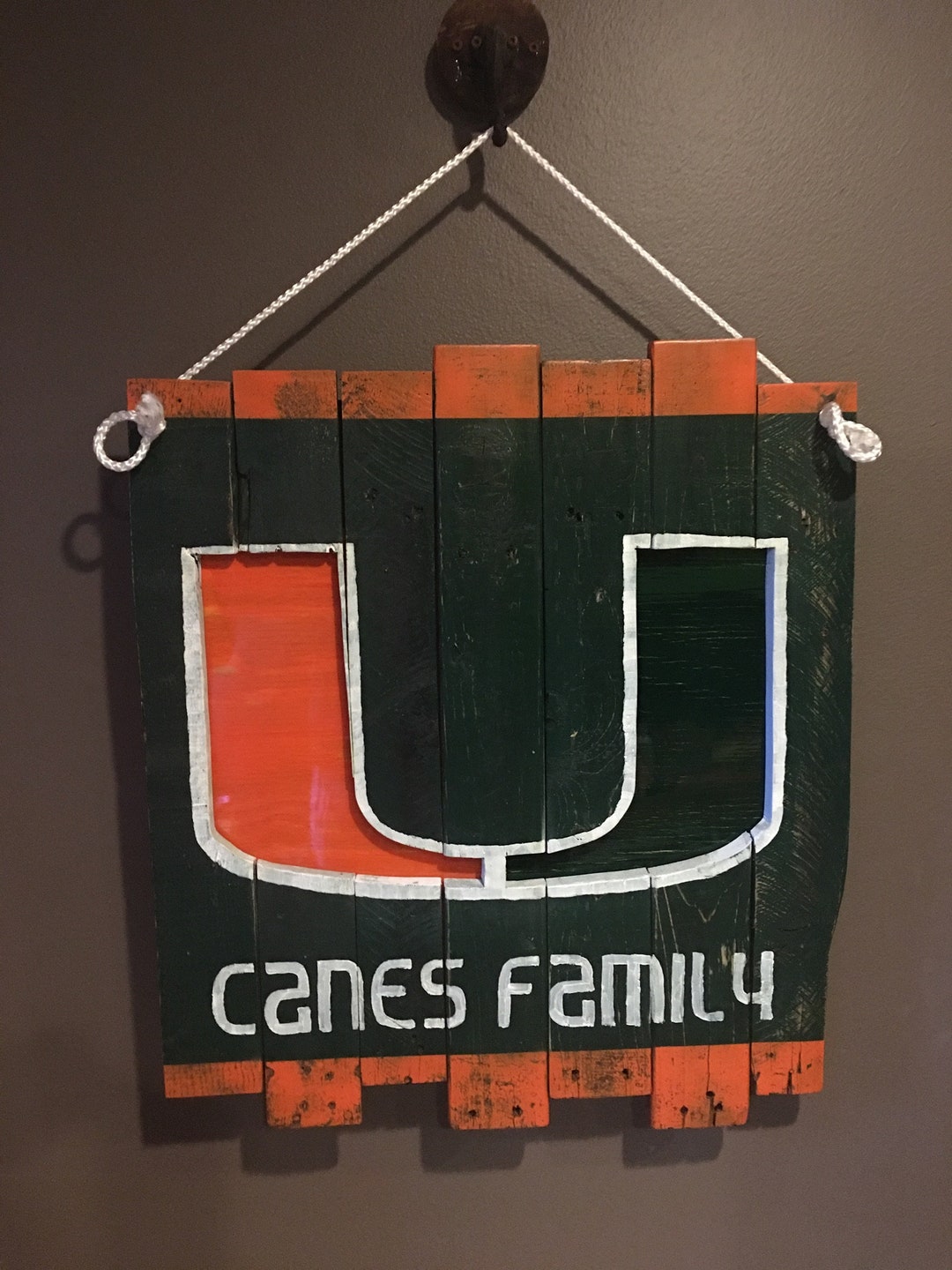 University of Miami Football Pallet Sign U of M Sign Canes Sign - Etsy