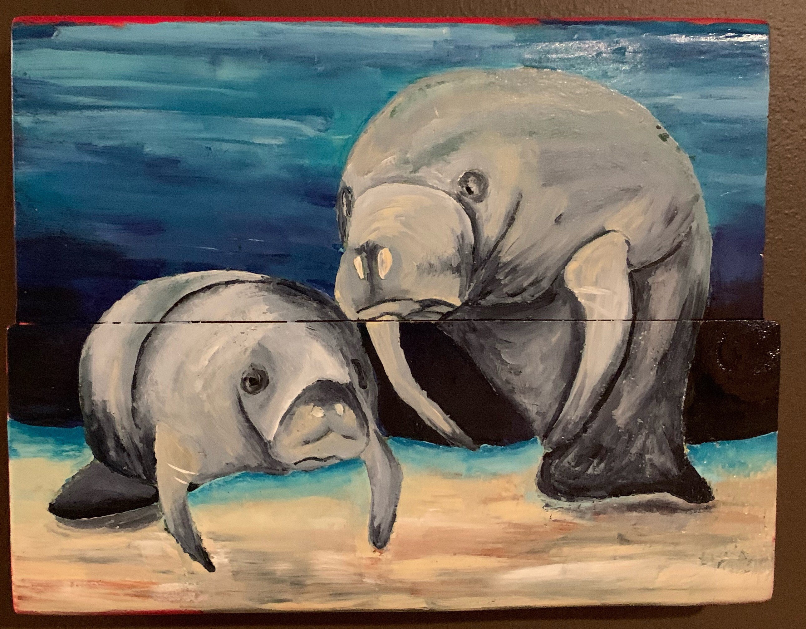 Manatee Reclaimed Wood Pallet Wood Painting Recycled Wood South Florida ...