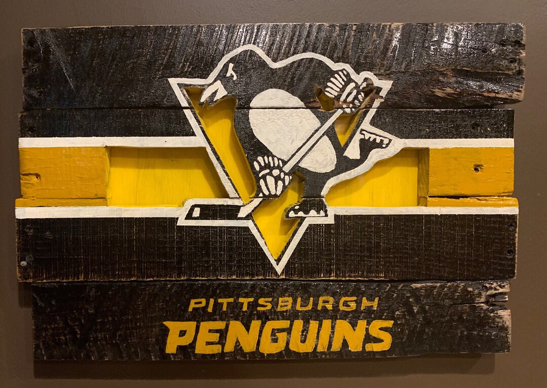 NHL Penguins Pallet Wood Sign Football Team Sign Pittsburgh Penguin ...