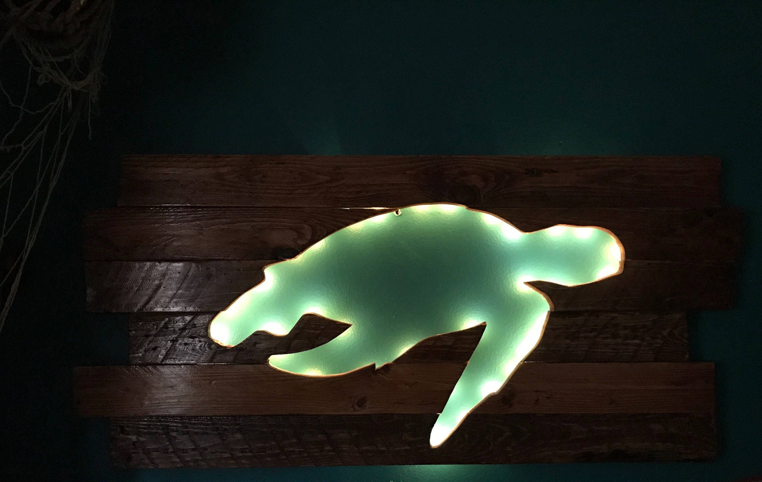 Pallet Wood Sea Turtle Sign Distressed Wood Reclaimed Wood Sign Lighted ...