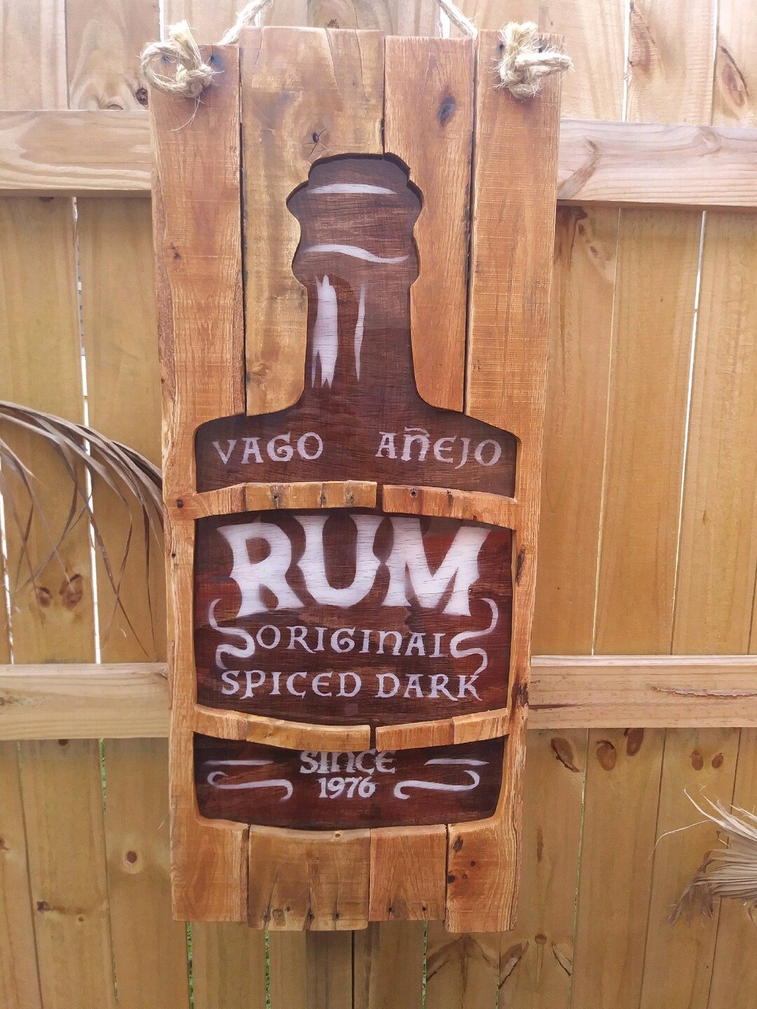 Old Spiced Rum Bottle Pallet Wood Sign Recycled Wood Rum Bar Sign - Etsy