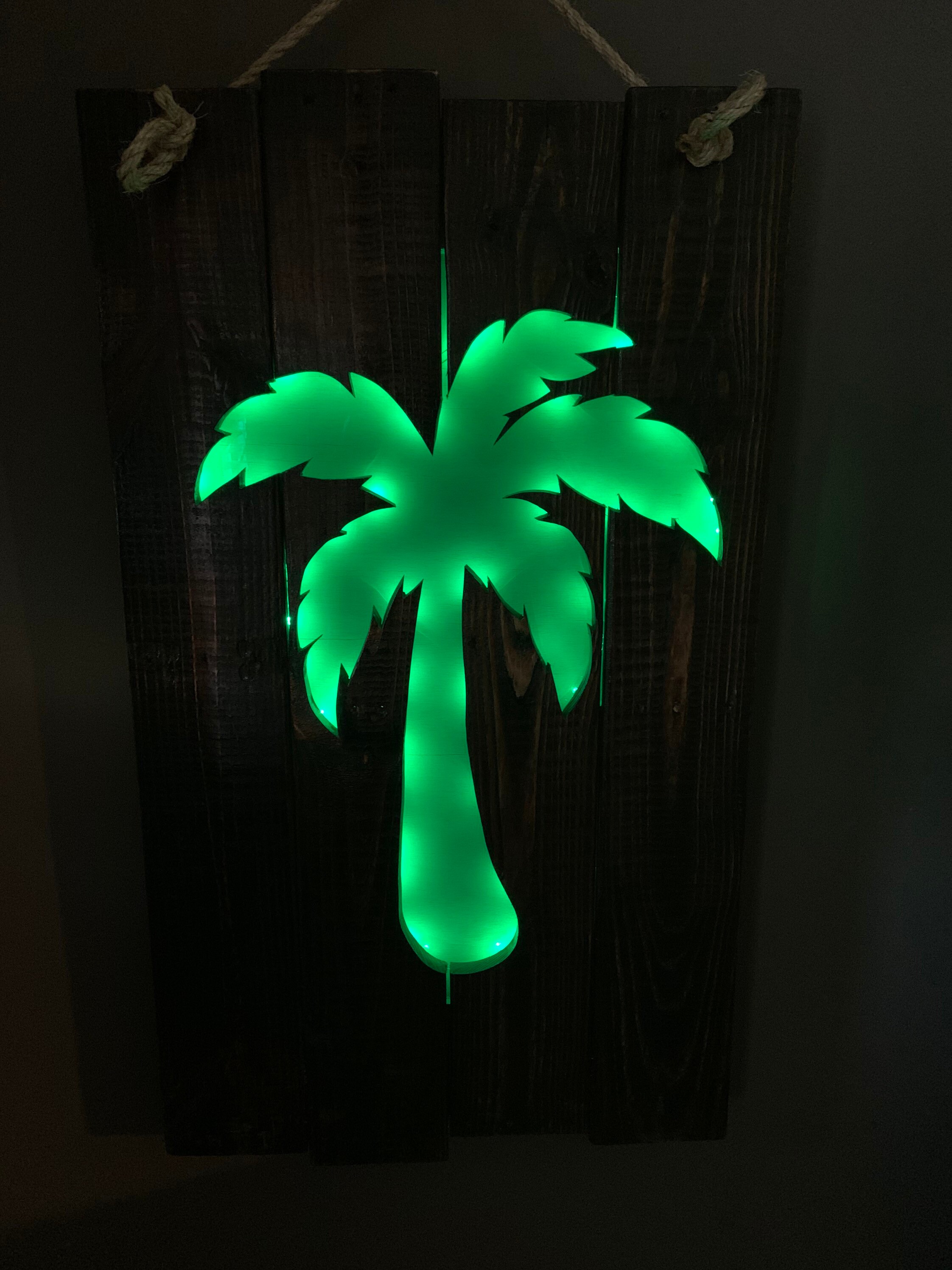 Pallet Wood Palm Tree Sign Lighted Reclaimed Wood Recycled - Etsy