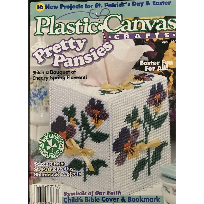Plastic Canvas Crafts Magazine April 1996, 16 Projects St. Patrick's ...