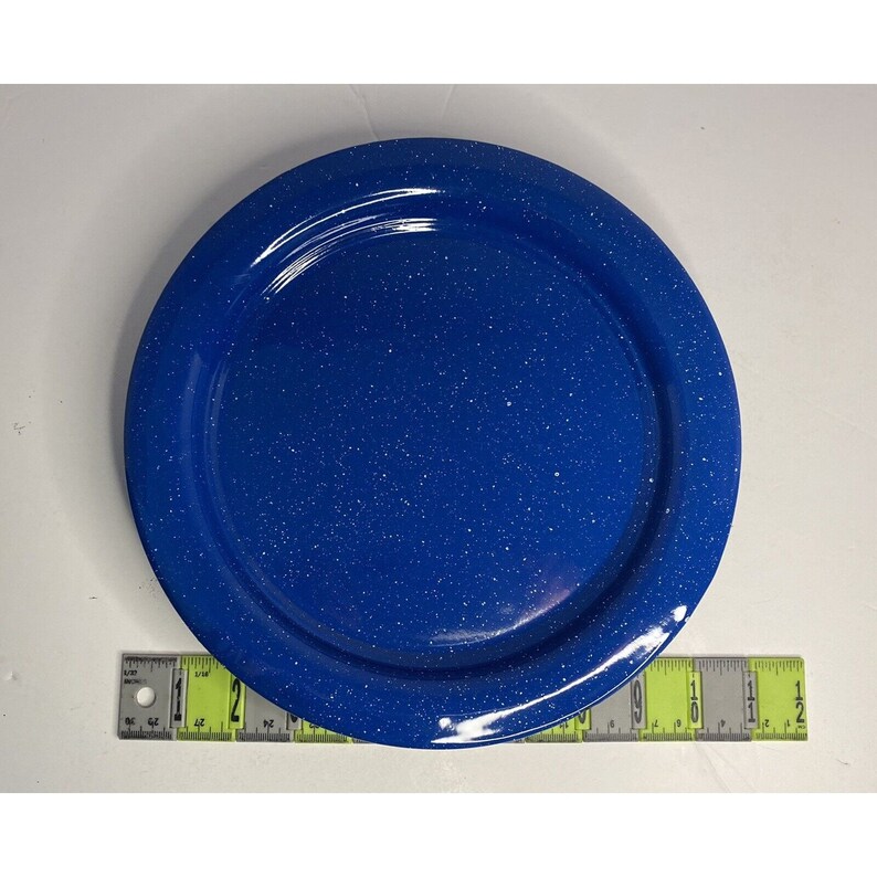 Blue Speckled Enamelware Camping Dishes 4 Bowls 4 Plates EUC - Etsy