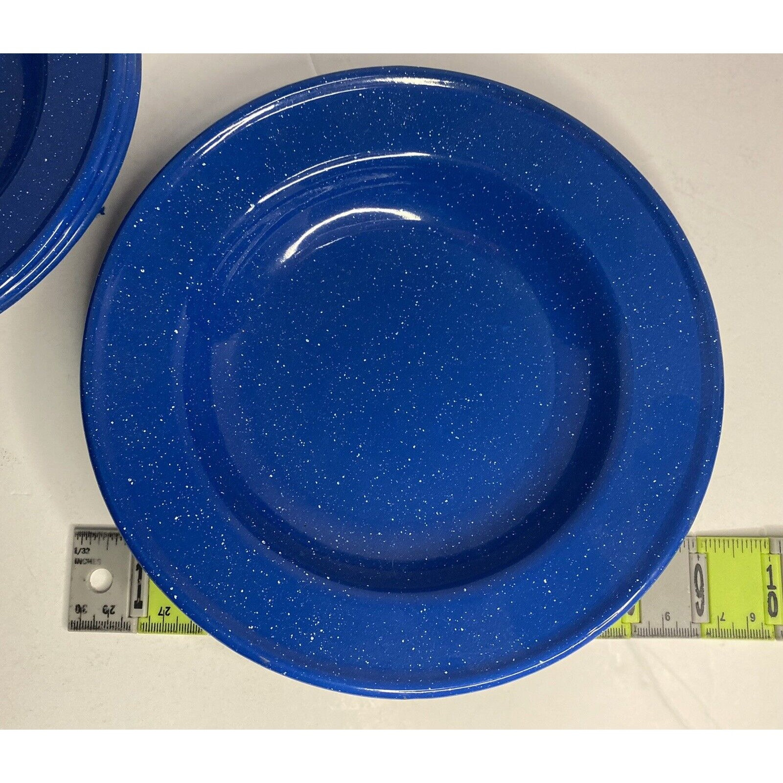 Blue Speckled Enamelware Camping Dishes 4 Bowls 4 Plates EUC - Etsy