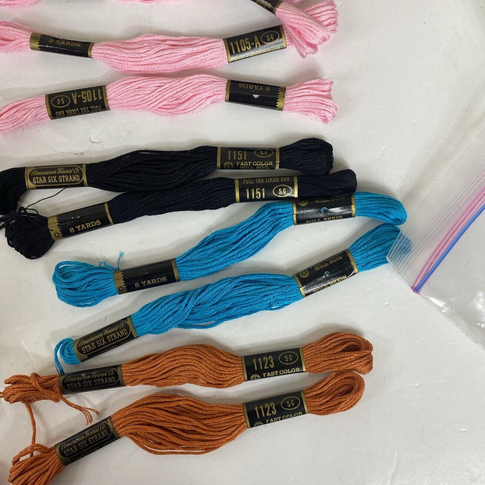 Vtg American Thread Co Star Six Strand Floss Embroidery 60 Plus Skeins ...