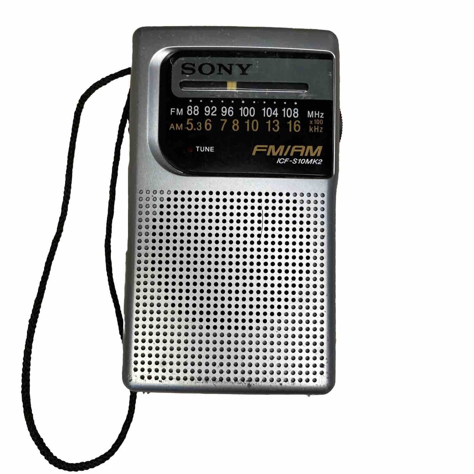 SONY ICF-S10MK2 Personal Pocket Silver Radio Am/fm Handheld Dual Band W ...