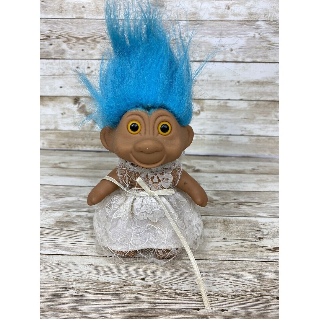 Vtg 1991 Troll Bride by T.N.T. 5” Blue Hair Brown Eyes - Etsy