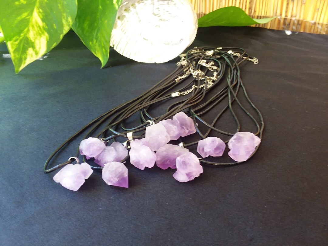 Raw Amethyst Crystal Necklace Raw Amethyst Necklace Amethyst Necklace ...