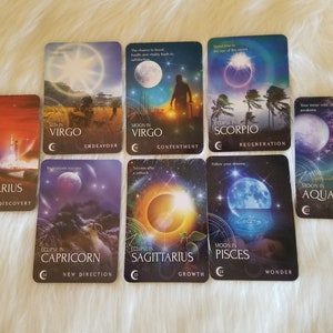 Zodiac Moon Reading Cards Zodiac Moon Oracle Deck 36-cards - Etsy