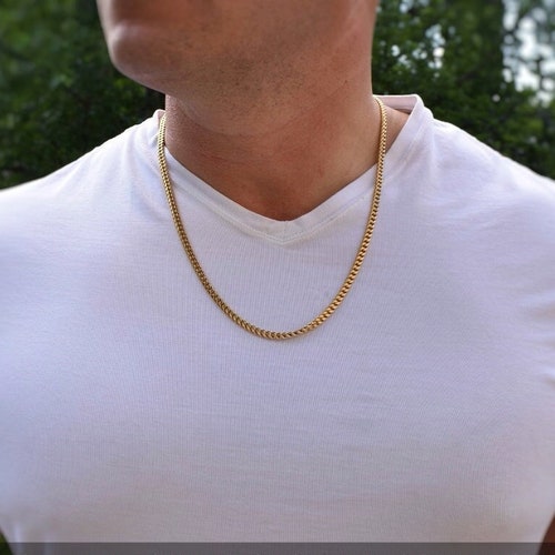Mens 18k Gold Chain Gold Rope Chain Twist Necklace Chain - Etsy