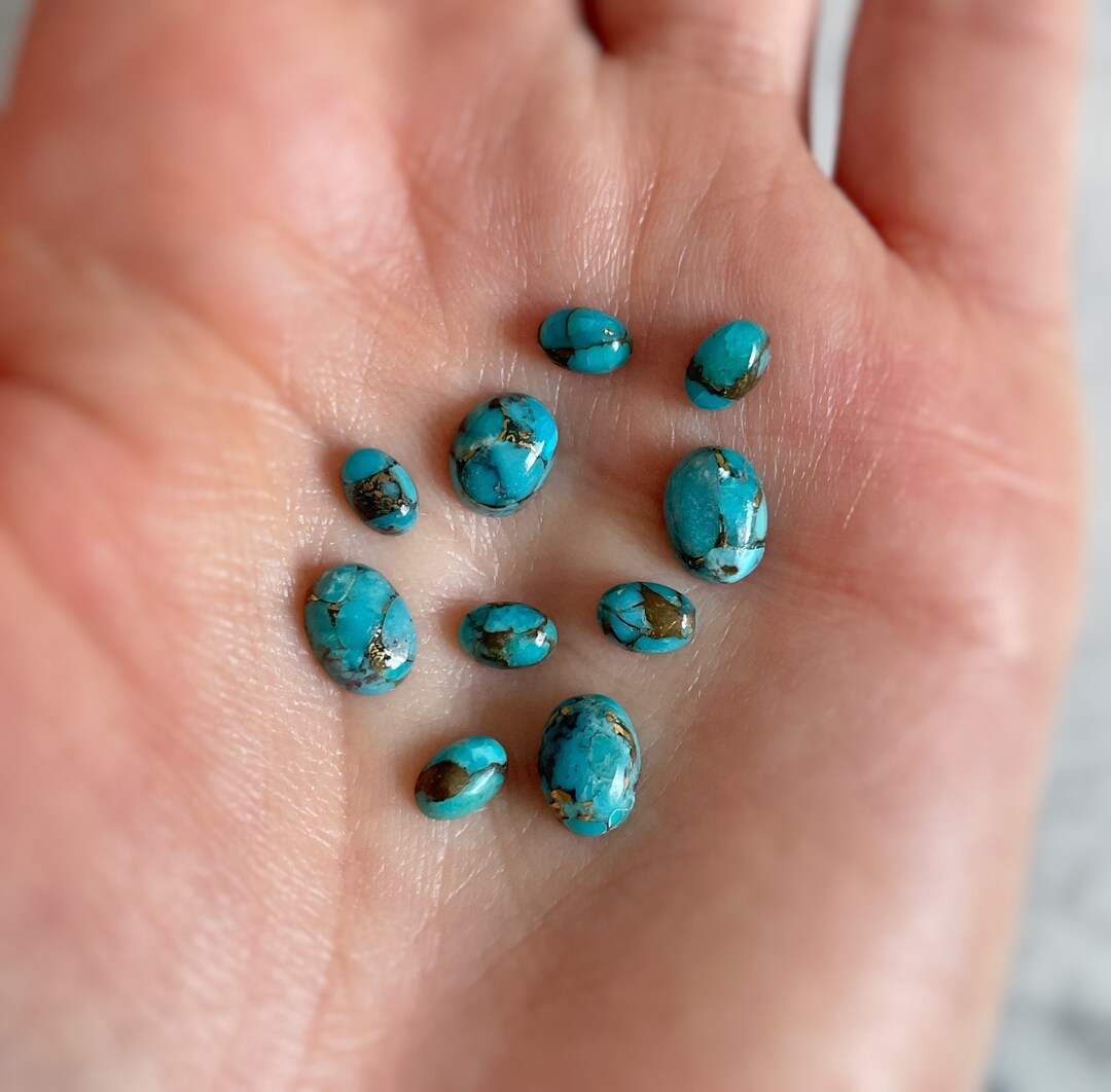 Oval Turquoise Cabochons, Natural Blue Turquoise, Oval Shape Cabochon ...