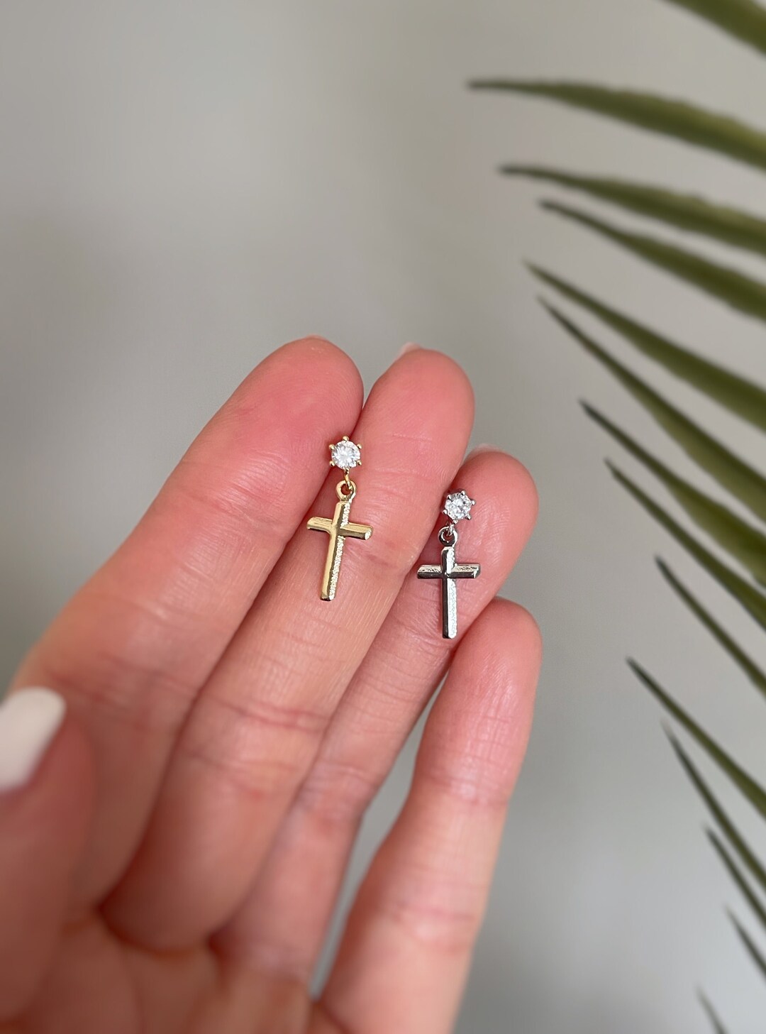 Cross Earrings for Men, Dangle Earrings, Mens Dangle Earring, Huggie ...