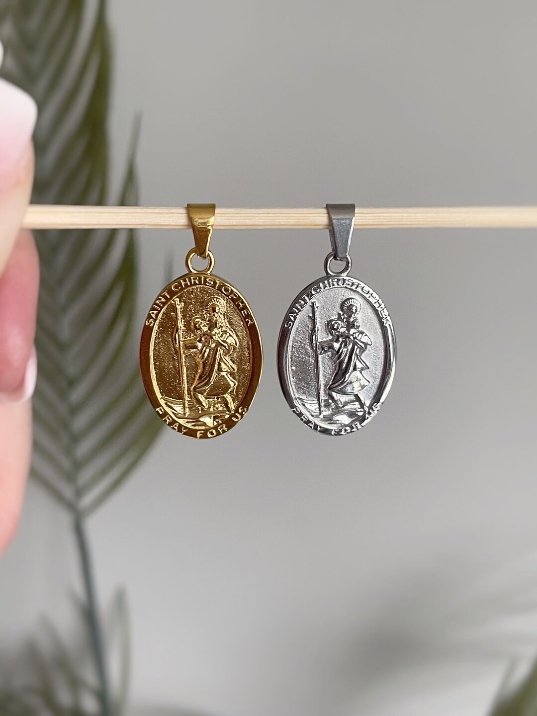 Saint Christopher Pendant, Gold St Christopher Medal, Quality Silver ...