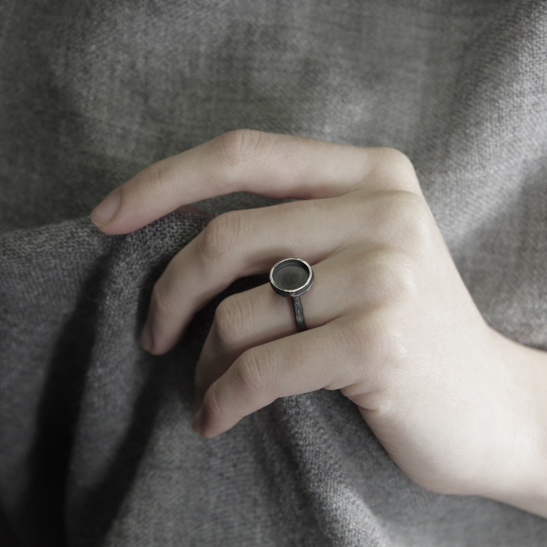 Sterling Silver Ring Darkened Silver Ring Unique Jewelry - Etsy