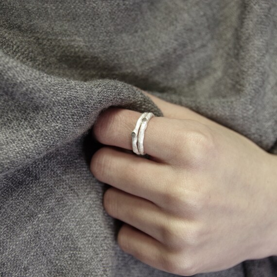 Sterling Silver Ring Darkened Silver Ring Gift for Her | Etsy