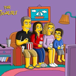 Become Yellow Characters Yellow Custom Family Portrait. Cartoon ...