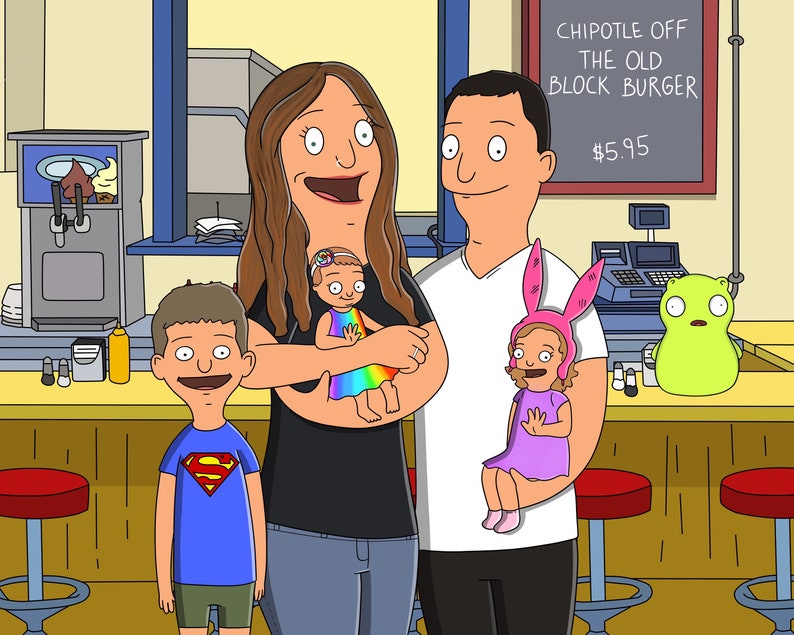 Custom cartoon portrait. Become Bobby's characters. Custom | Etsy