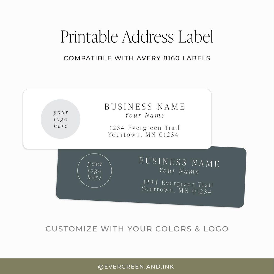 Custom Printable Address Label for Business | Avery Template - Etsy