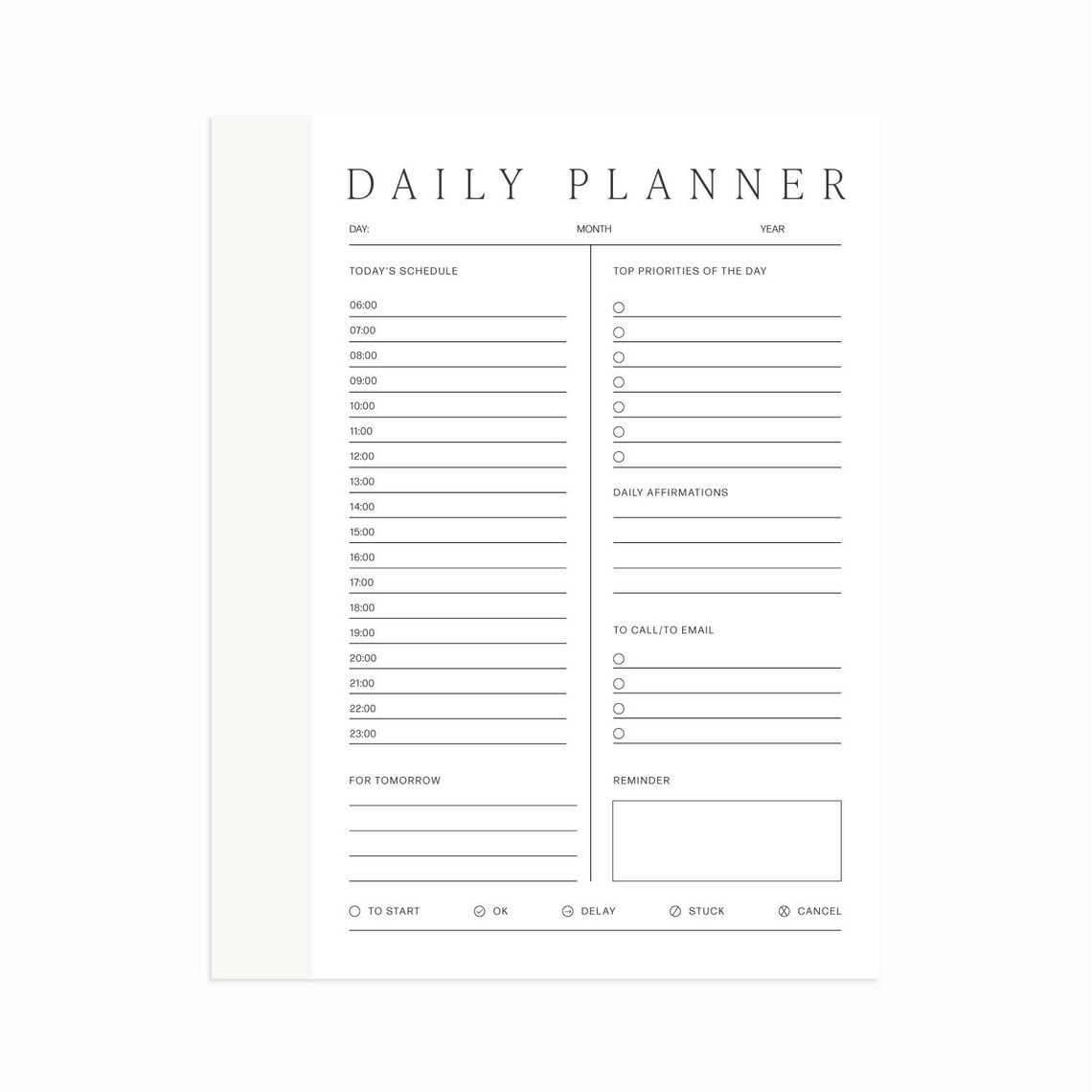 Daily & Weekly Printable PDF Planner | Day Planner Digital Download - Etsy