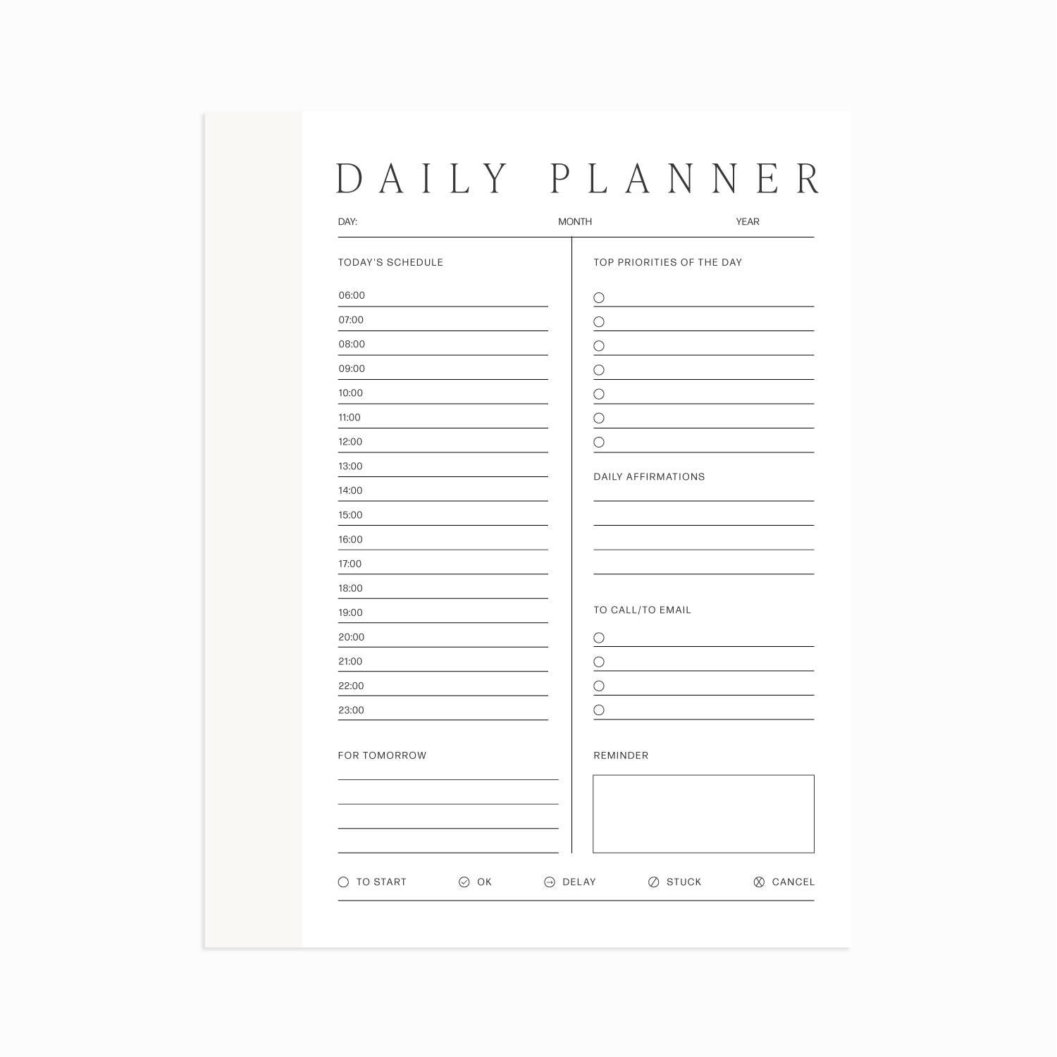 Daily & Weekly Printable PDF Planner | Day Planner Digital Download - Etsy
