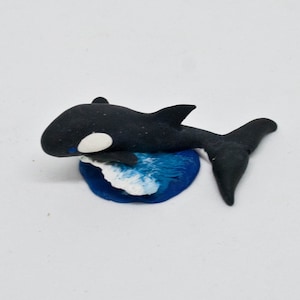Killer Whale Polymer Clay Figurine Orca Whale 90s FIMO Creation Beach ...