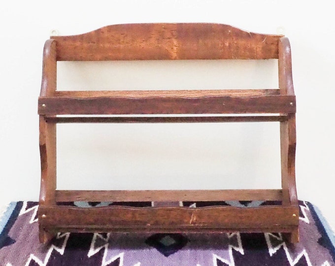 Rustic Spice Rack Vintage Curio Shelf Classic Wood Spice Shelf Wall ...