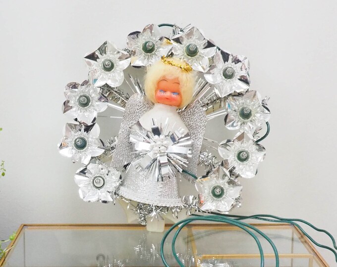 Light up Angel Garland Tree Topper - Vtg Christmas Tree Ornament ...