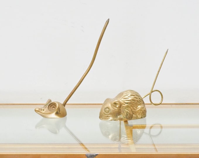 Brass Mouse Paperweight With Spikey Tail - Your Choice - Small Brass ...