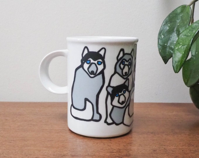 Marc Tetro Dog Sled Mug - Vtg Marc Tetro Canada - Cabin Decor - Dog ...
