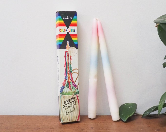 Color-lites Candle Pair - Colourful Drip Candles - Box of 2 - Vintage ...