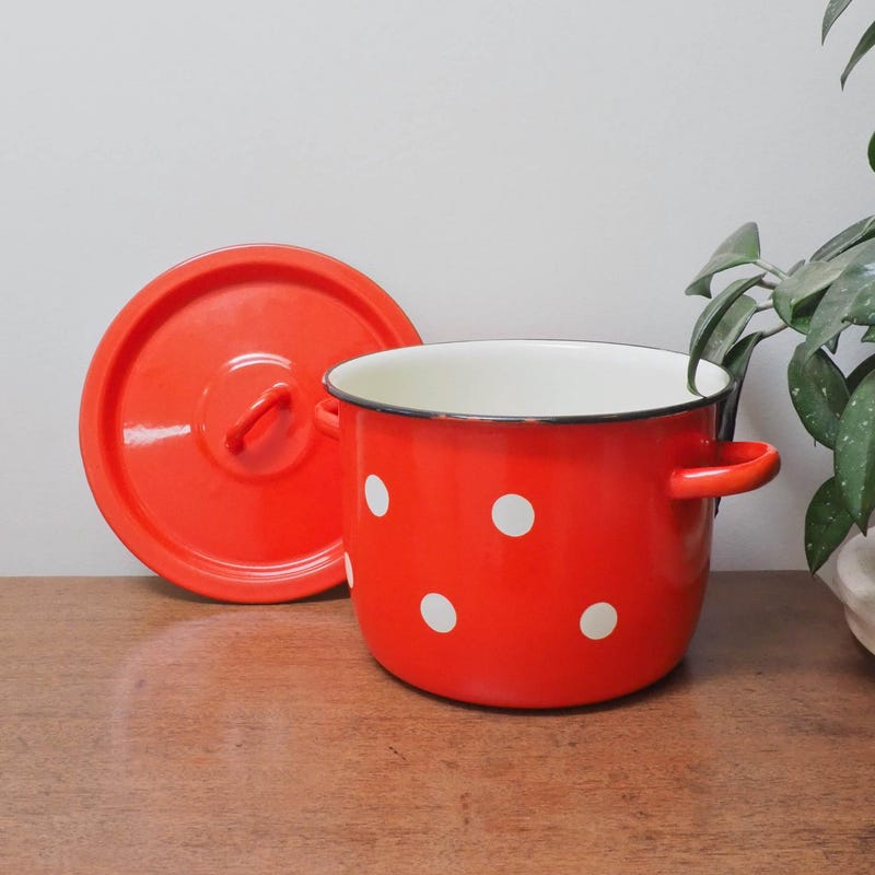 Enamel Pot With Lid - Etsy