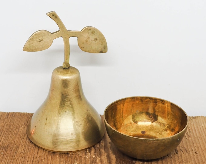 Brass Pear Shaped Trinket Box - Vintage Solid Brass Container ...