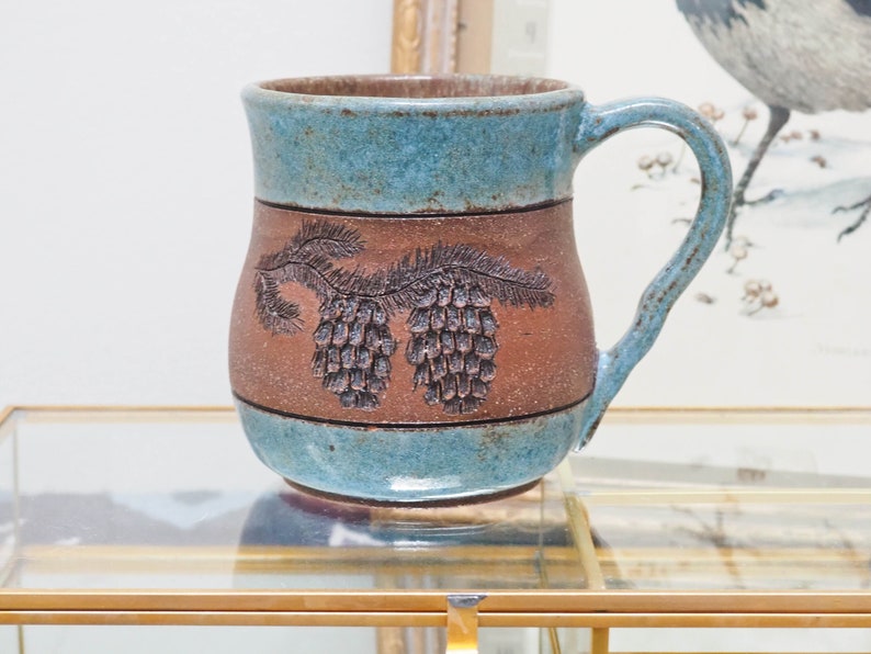 90s Pinecone Nature Mug Vtg Ceramic Cabin Coffee Cup - Etsy