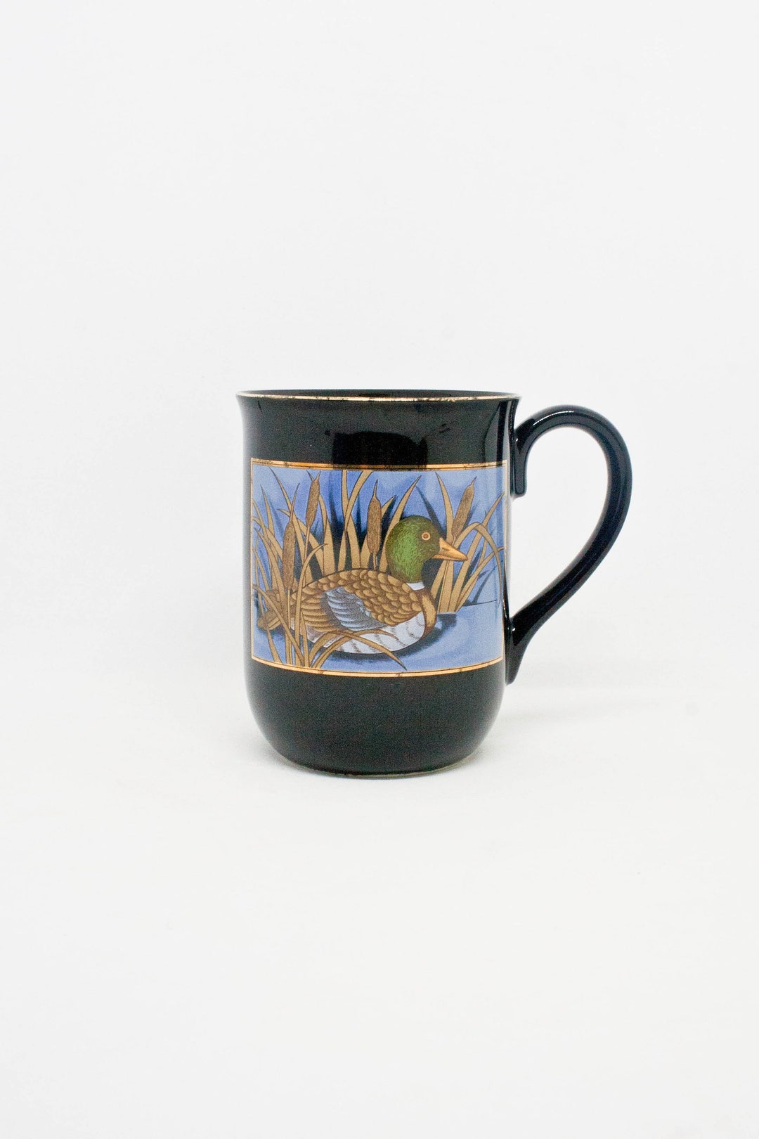 Black Otagiri Duck Mug - Mallard Duck Mug - 70s Wild Bird Mug - Vintage ...